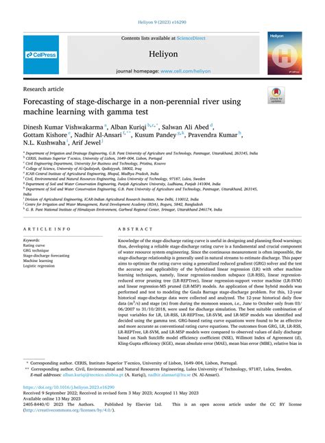 pdf forecasting of stage discharge in a non perennial river using