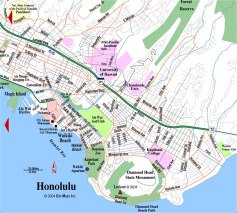 Honolulu Walking Tour Map At Allen Stark Blog