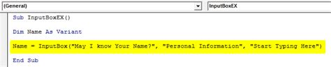 Vba Inputbox How To Create Excel Vba Inputboxw With Examples