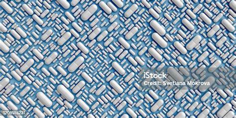 다른 각도에서 균등 하 게 색깔된 배경에 흩어져 많은 알 약의 패턴 3d 일러스트레이션 배경 주제에 대한 스톡 사진 및 기타 이미지 배경 주제 알약 약품 캡슐