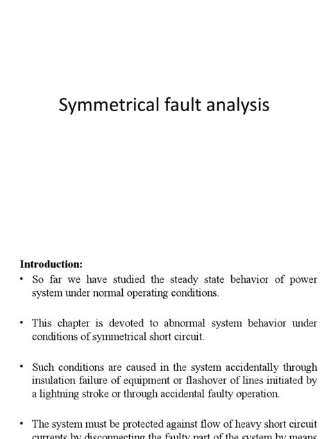 Psas Unit Iii Symmetrical Fault Analysis Pdf Electrical Network
