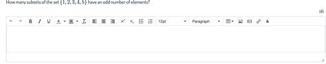 solved how many subsets of the set {1 2 3 4 5} have an odd