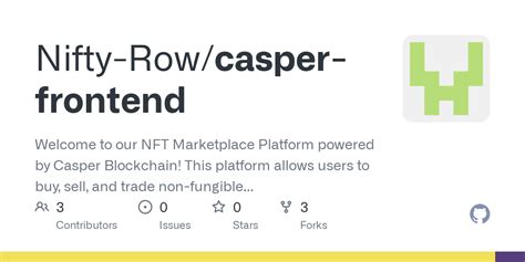 Github Nifty Row Casper Frontend Welcome To Our Nft Marketplace