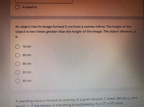 Solved Is Equal To An Object Has Its Image Formed Cm From Chegg Com