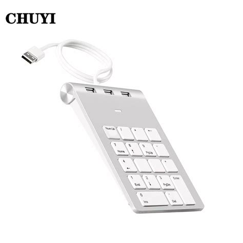 Chuyi Number Pad 18 Keys Universal Mini Wired Usb 3 0 Hubs Square Keycaps Numpad Ultra Slim