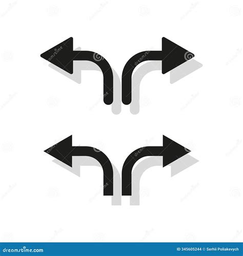 Directional Arrows Icon Choice Symbol Illustration Navigation Vector Decision Pathway Stock