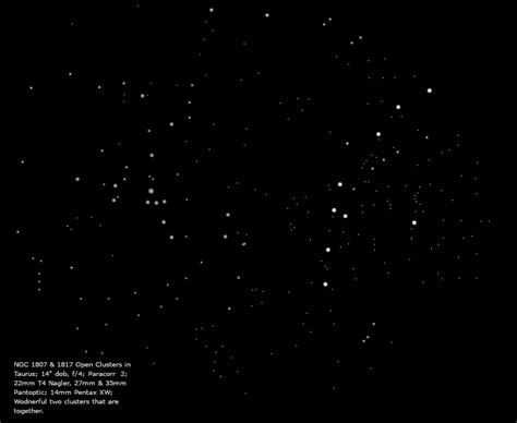 A Winter Double Cluster Sketching Cloudy Nights