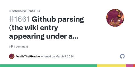 Github Parsing The Wiki Entry Appearing Under A Setting When Clicking