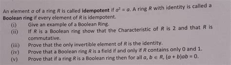 solved an element a of a ring r is called idempotent if