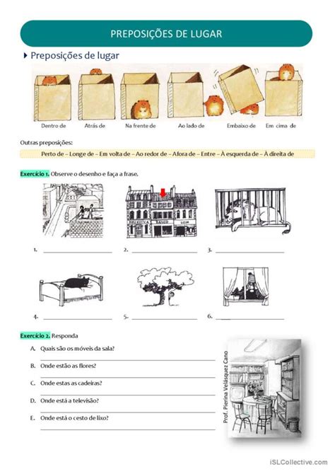 Preposições de lugar Español ELE hojas de trabajo pdf doc