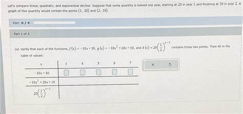 Solved Let S Compare Linear Quadratic And Exponential Chegg