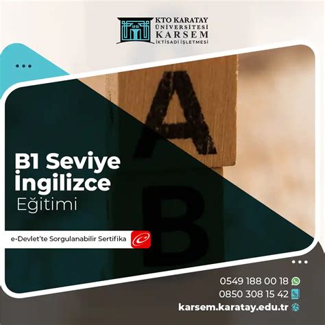 B1 Seviye İngilizce Eğitimi Sertifika Programı