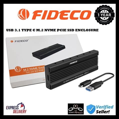 Fideco Usb 3 1 Type C M 2 Nvme Pcie Ssd Enclosure [ Mr167bk ] Lazada