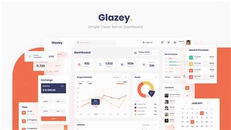 Glazey Simple Clean Admin Dashboard Ui Template Figma