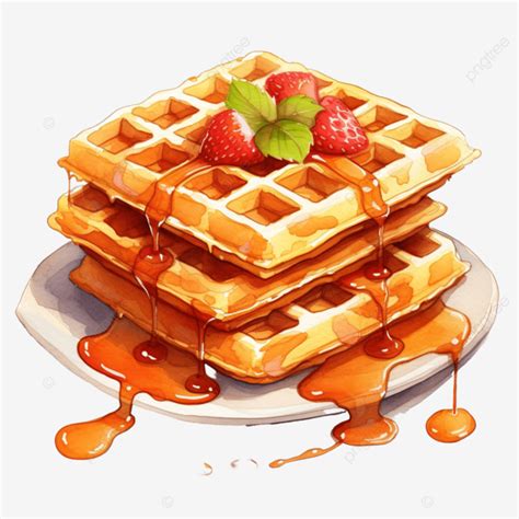 와플 수채화 클립 아트 Ai 생성 와플 수채화 그린 Png 일러스트 및 이미지 에 대한 무료 다운로드 Pngtree