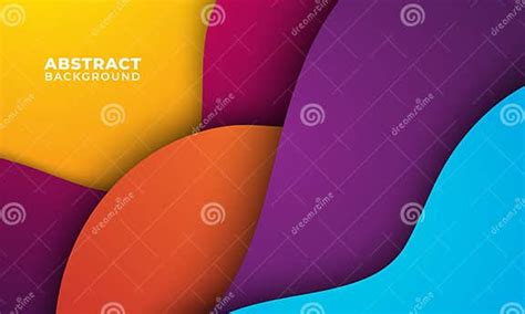 Abstract Modern Colorful Gradient Dynamic Geometric Abstract Wavy Background And Papercut Style