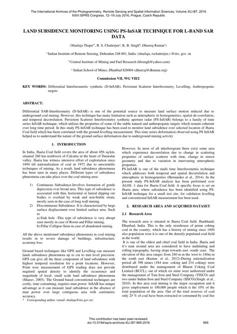 Pdf Land Subsidence Monitoring Using Ps Insar Technique For L Band Sar Data