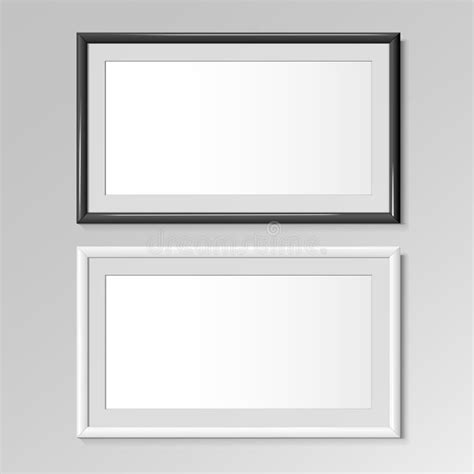 Realistic Horizontal Frames White And Black Color Posters On Wall Mock Up Stock Vector Realistic Horizontal Frames White And Black Color Posters On Wall Mock Up Stock Vector