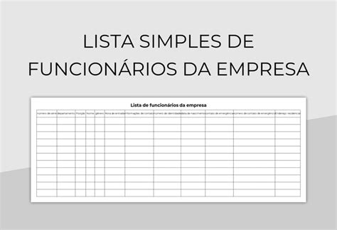 Planilhas Lista De Funcionários Da Empresa Excel E Edição On Line De