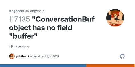 Conversationbuffermemory Object Has No Field Buffer · Issue 7135