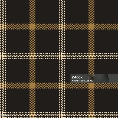벡터 타탄 패턴입니다 모던 한 패션 패브릭 디자인을위한 다크 그레이와 골드의 매끄러운 체크 체크 격자 무늬 패턴 헤링본 짠 픽셀 질감 0명에 대한 스톡 벡터 아트 및 기타
