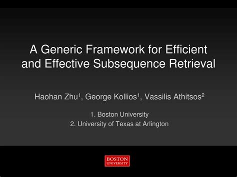 Ppt A Generic Framework For Efficient And Effective Subsequence Retrieval Powerpoint