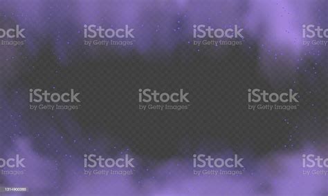 보라색 안개 또는 연기 입자가 있는 보라색 먼지 투명한 배경에 분리된 보라색 연기 또는 먼지 추상적 신비가스 벡터 일러스트레이션 거리에 대한 스톡 벡터 아트 및 기타 이미지