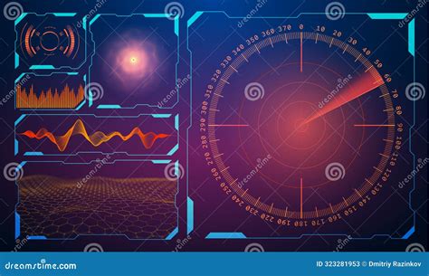 Futuristic Technology Dashboard With Data Visualization Stock Vector Illustration Of Radar