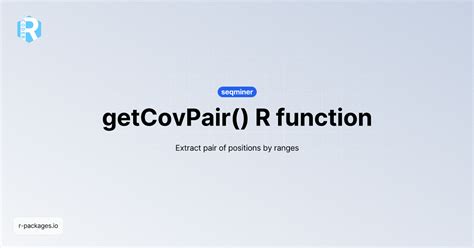 Getcovpair R Function From Seqminer R Packages