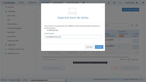 C Mo Exportar Mi Base De Datos Ayuda Dinahosting