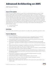Advanced Architecting On AWS Explore Solutions For Cloud Course Hero