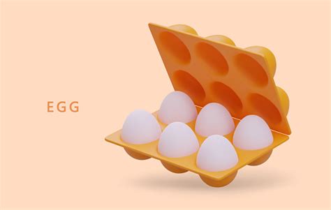 패키지에 현실적인 계란 플라스틱 상자에 계란 대여섯 개 저장과 수송을 위한 콘테이너 3차원 형태에 대한 스톡 벡터 아트 및 기타 이미지 3차원 형태 가금류 개체 그룹
