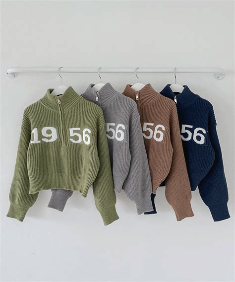 [포근하게] 1956 카라 집업 긴팔 니트 터틀 캐주얼 데일리 Nt0012 빅사이즈 루즈핏 오버핏 봄 가을 코디 에이블리