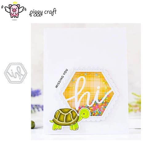 돼지 공예 금속 절단 다이 컷 다이 금형 Hi 글자 육각 프레임 스크랩북 종이 공예 칼 금형 블레이드 펀치 스텐실 다이절단 다이스 Aliexpress