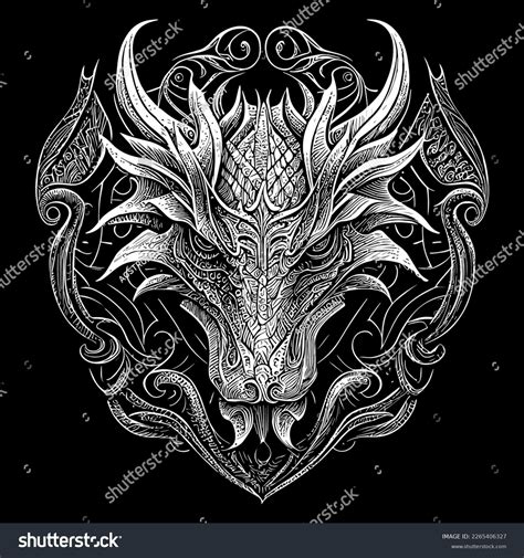 Dragon Head Illustration Striking Depiction This Stock Vector Royalty