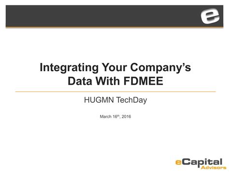 Integrating Your Companys Data With Fdmee Ppt