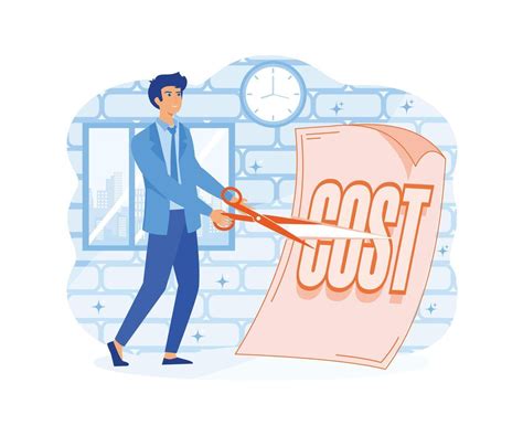 Businessman Cutting Cost Cost Reduction Cost Cutting And Efficiency Flat Vector Modern