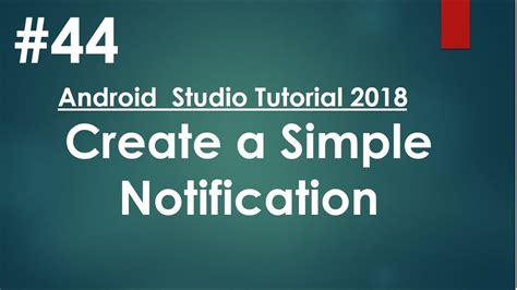 Android Tutorial Create A Simple Notification YouTube