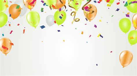 파티 풍선 오렌지 다음 녹색 그림 색종이 조각과 리본 깃발 리본 축하 배경 템플릿 계절에 대한 스톡 벡터 아트 및 기타 이미지 계절 공휴일 기념일 Istock