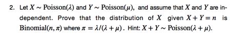 Solved Let X Poisson A And Y Poisson And Assume Chegg Com