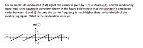 Solved For An Amplitude Modulated Am Signal The Carrier
