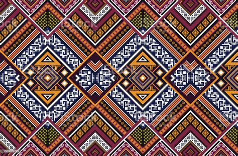 기하학적 민족 패턴 벡터 배경 매끄러운 패턴 전통적인 배경 벽지 바틱 직물 카펫 의류 포장 그리고 섬유다채로운 민족 패턴 일러스트를 디자인합니다 0명에 대한 스톡 벡터 아트