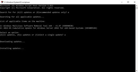 Windows Server Windows Update Using Cli Command Prompt And Sconfig