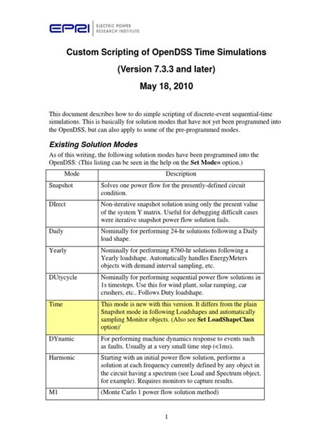 Opendss Custom Scripting Pdf Scripting Language Simulation