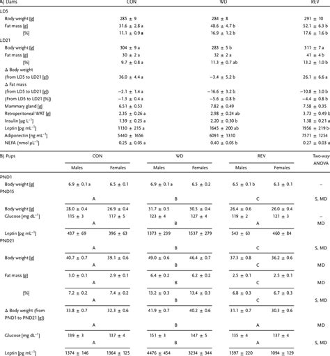 Phenotypic Traits Of Dams And Pups During Lactation Download