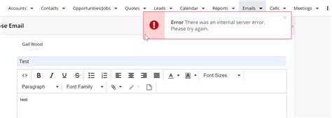 How To Fix Internal Server Error When Emailing From Sugarcrm