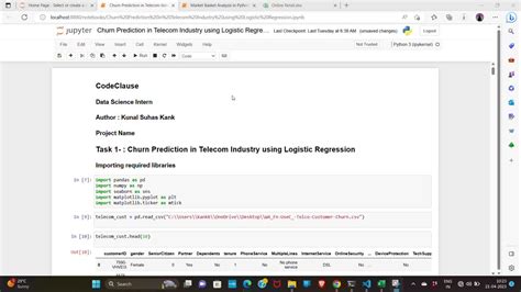 [video] kunal kank on linkedin task codeclause intern python project telecom share