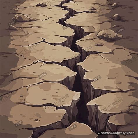 Ai创作图震憾地裂 地陷立体画 地下裂缝 地表干旱开裂图 大地裂开 山崩地裂 地球的大裂缝 地球裂缝 土地裂缝素材图 峡谷地裂 山崩插画 土地