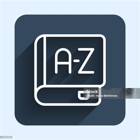 긴 그림자 배경으로 격리 된 화이트 라인 번역기 책 아이콘 채팅 음성 거품의 외국어 대화 아이콘 개념 변환 파란색 정사각형 버튼 벡터 Brand Name Online