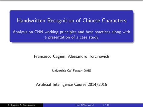 Ppt Handwritten Recognition Of Chinese Characters Analysis On Cnn